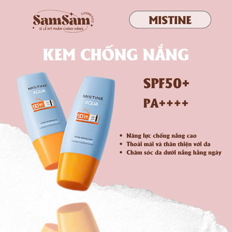 (HOẢ TỐC) Kem Chống Nắng Phổ Rộng Hoá Học & Vật Lí MISTINE Aqua Base ...