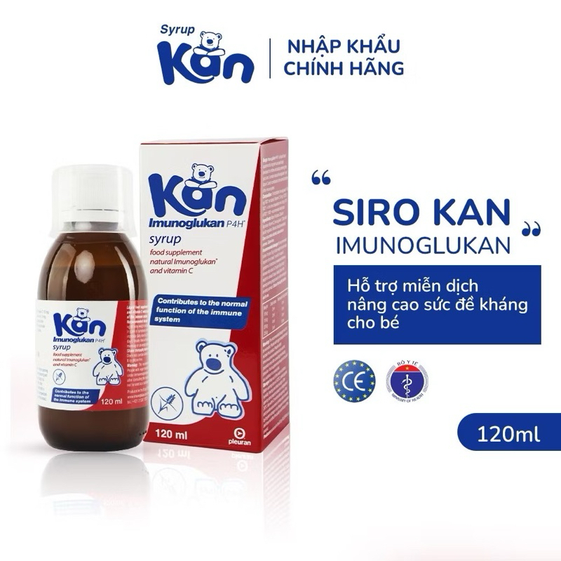 Siro Kan ImunoGlukan tăng đề kháng cho Bé / chai 120ml - hỗ trợ miễn ...