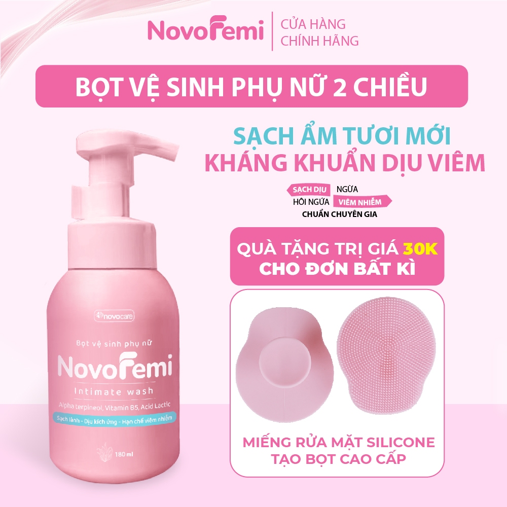 Bọt vệ sinh phụ nữ 2 chiều Novofemi sạch ẩm dịu êm, hỗ trợ kháng khuẩn ...