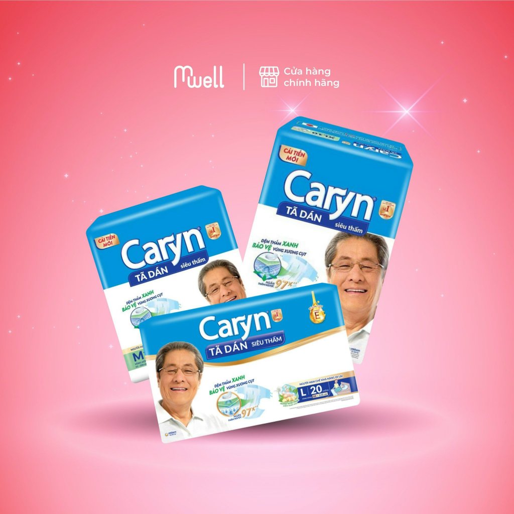 Tã dán người lớn Caryn Bỉm người già gói L10 L20 M10 XL10 XL20 thấm hút ...
