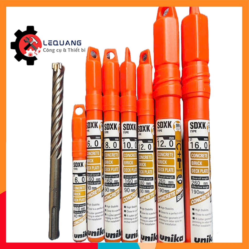 Mũi khoan bê tông Unika SDXK 6 8 10 chính hãng | Shopee Việt Nam