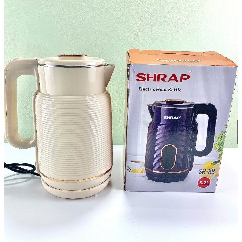 Ấm siêu tốc Shrap, Ấm đun nước nóng SH-68 Dung tích 3.2 lít Công suất ...