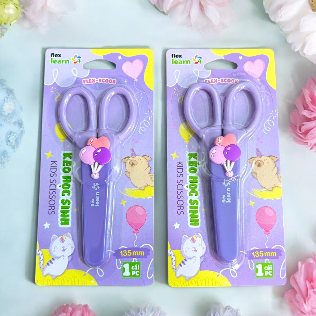 Kéo học sinh - Kids Scissors Flex Learn FLEX-SC009 - có nắp đậy ...