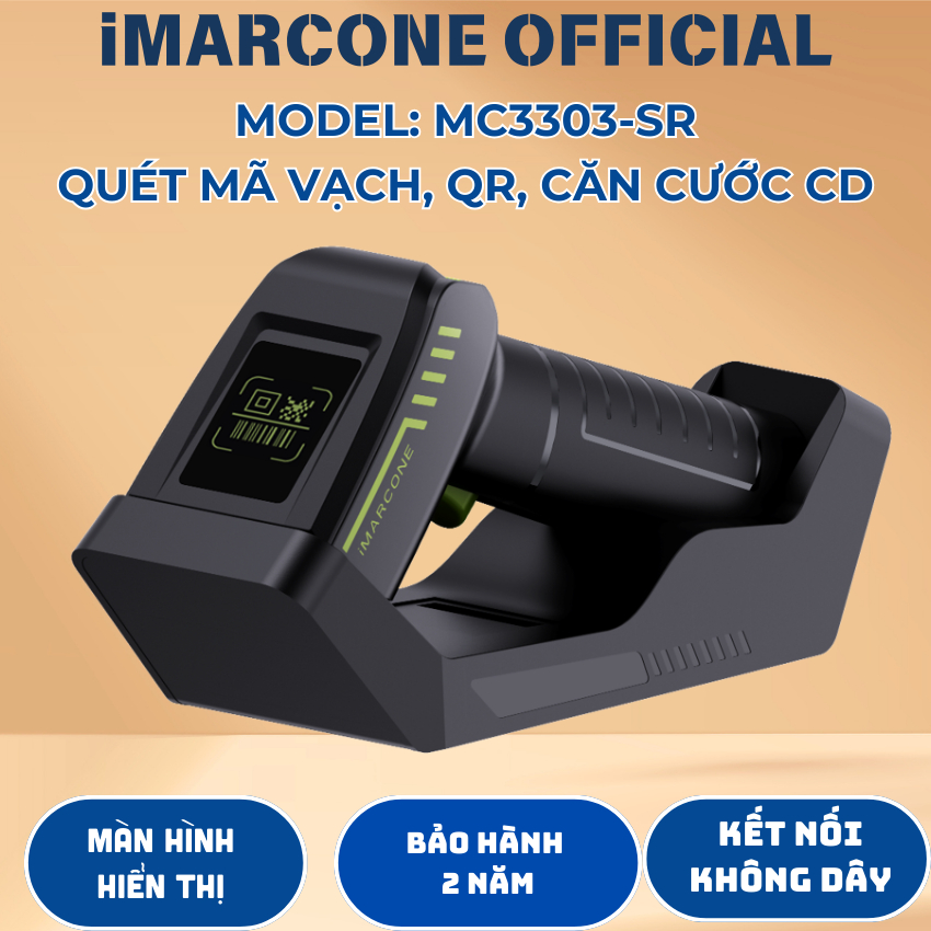 Máy quét mã vạch không dây iMARCONE MC3303GB tích hợp màn hình, quét ...