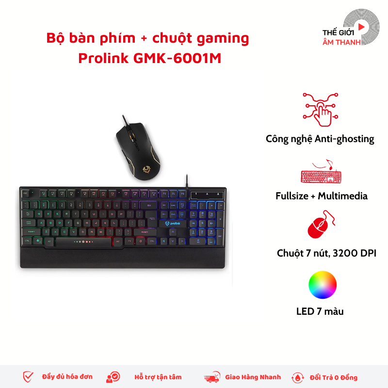 Bộ Bàn Phím Kèm Chuột Gaming Prolink GMK-6001M - THẾ GIỚI ÂM THANH | Shopee Việt Nam