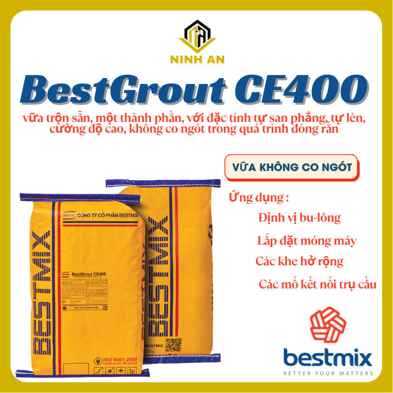 BestGrout CE400 - Bao 25kg - vữa rót không có ngót, tự phẳng, tự lèn ...