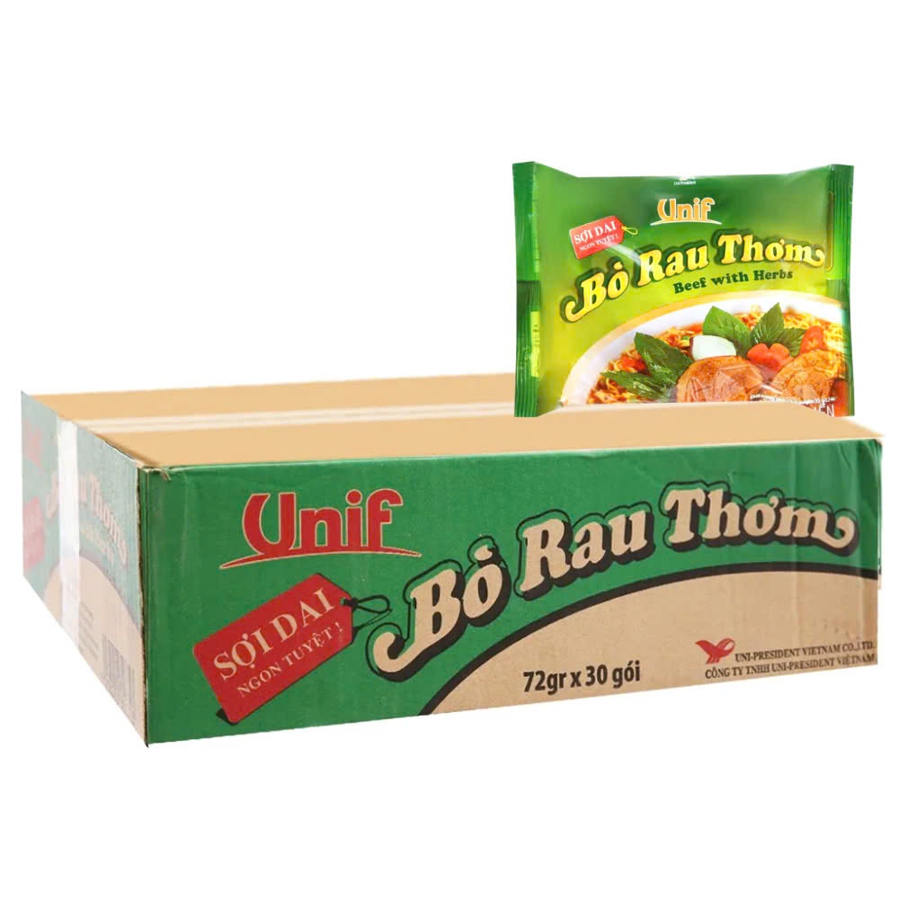 [Thùng 30 gói] Mì Unif bò rau thơm 72g | Shopee Việt Nam