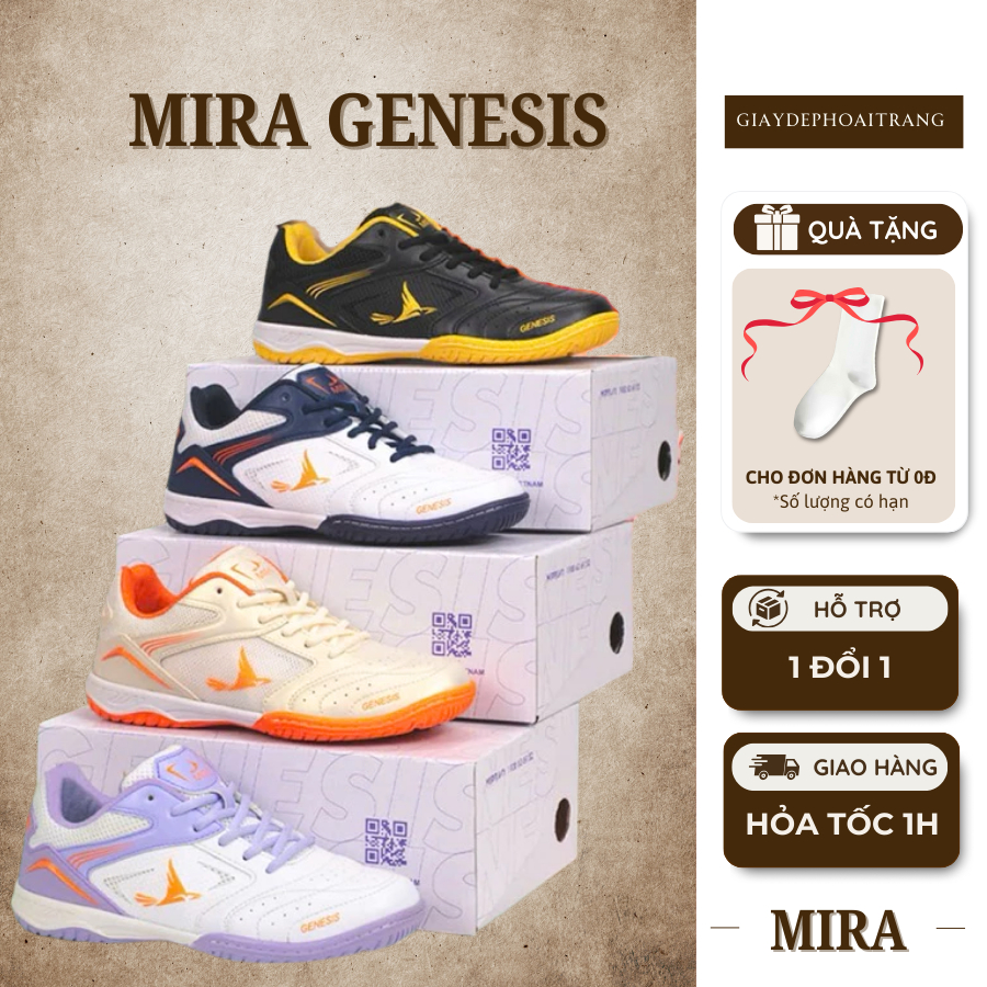 (TĂNG 1 SIZE) giày thể thao MIRA GENESIS đa năng cầu lông bóng bàn,bóng ...