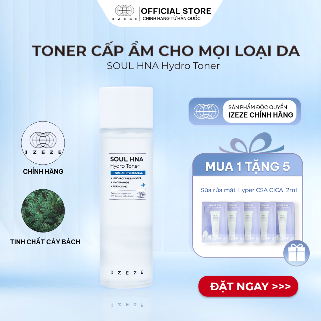 Toner nước hoa hồng bổ sung cấp ẩm cho mọi loại da IZEZE SOUL HNA Hydro ...