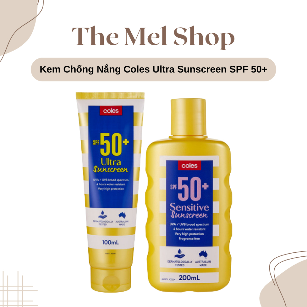 Kem Chống Nắng Úc Coles Ultra Sunscreen SPF 50+ 100ml - 200ml | Shopee ...