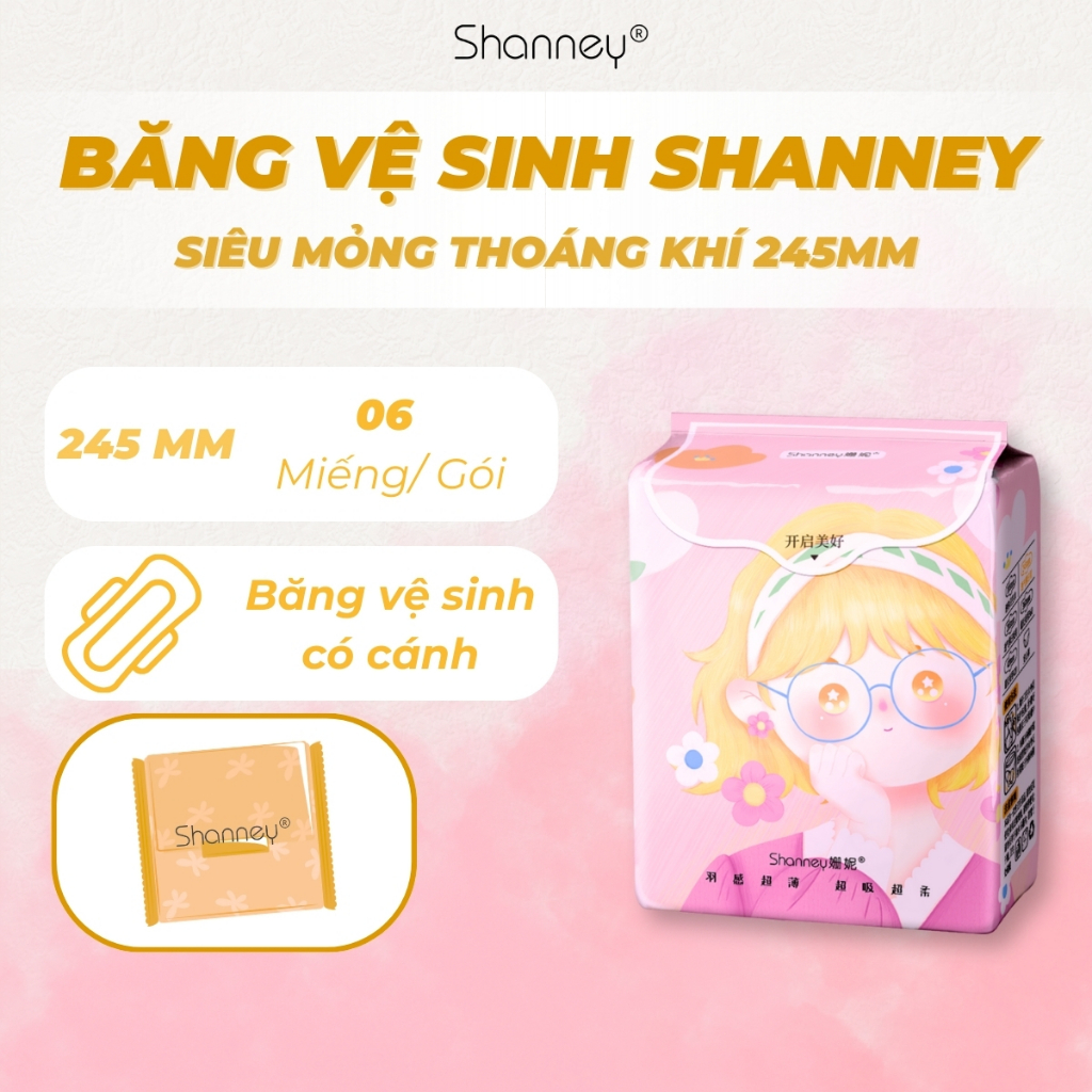 Băng vệ sinh ban ngày Shanney 24.5 cm công nghệ thở Airfit tự nhiên ...