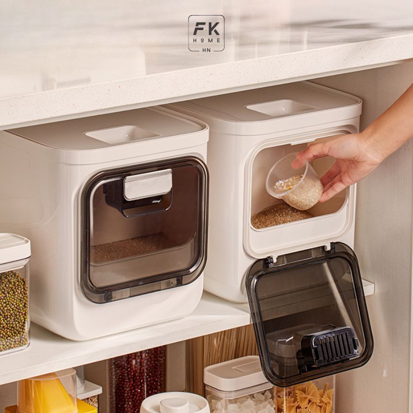 Thùng đựng gạo thông minh 10kg FEEKA có gioăng silicon chống mối mọt ...