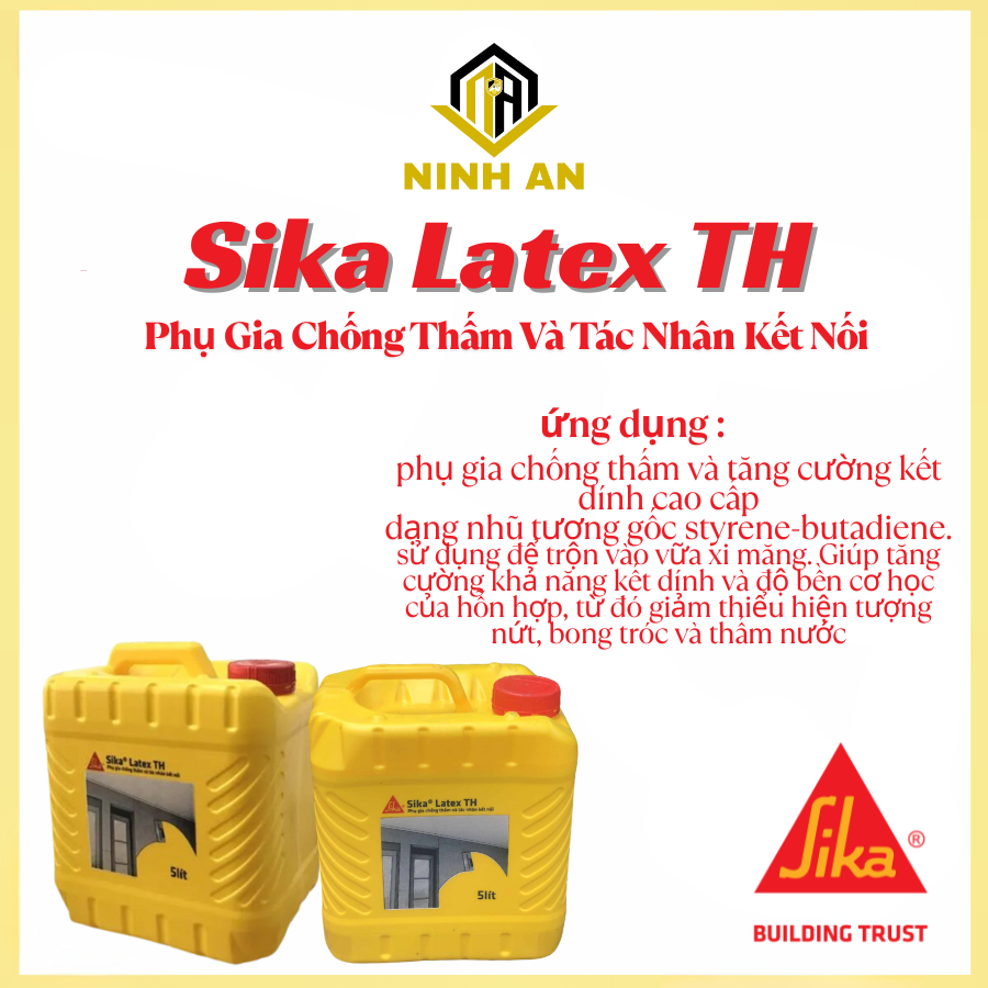 Sika Latex TH - Can 5 Lít- Phụ Gia Chống Thấm Và Tác Nhân Kết Nối | Shopee Việt Nam