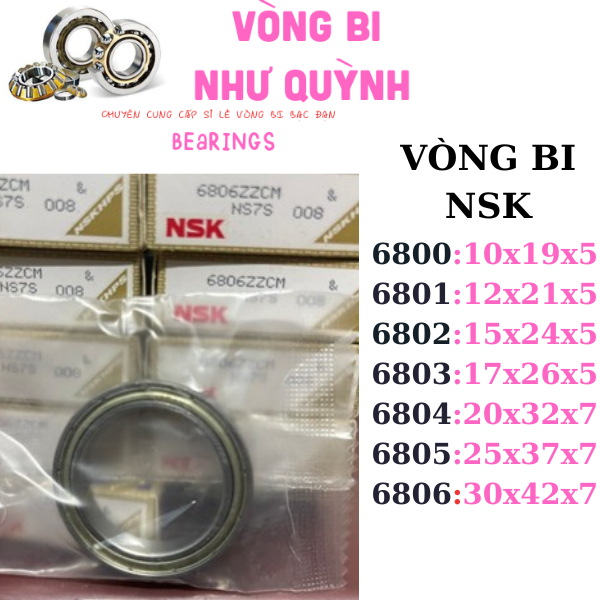 (Bạc đạn)Vòng bi NSK 6800 6801 6802 6803 6804 6805 6806 6807 6808 | Shopee Việt Nam
