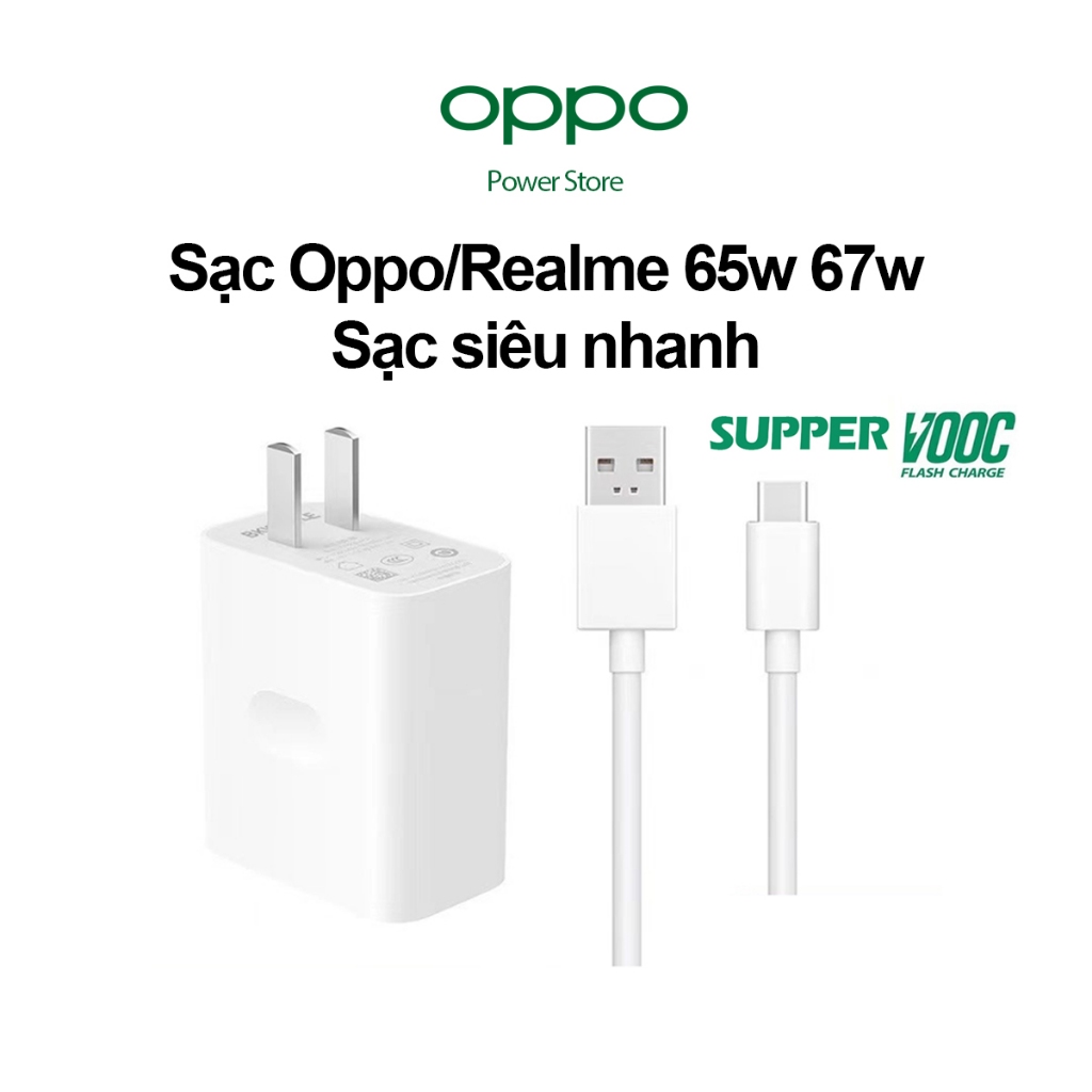 Sạc nhanh Oppo 65w SUPER VOOC chính hãng kèm dây sạc Oppo Type C Bảo ...