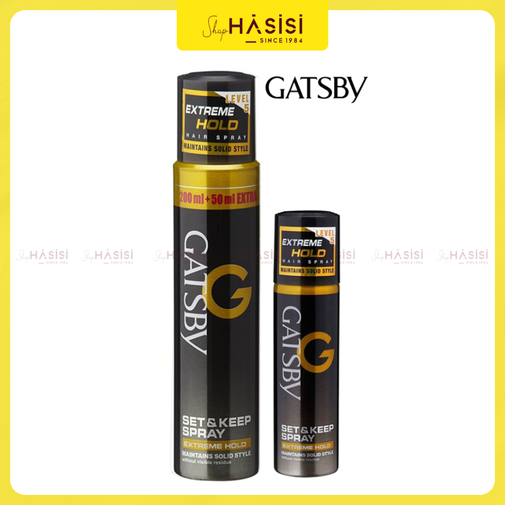 Keo Xịt Tóc Siêu Cứng Đen GATSBY - Set & Keep Spray Extreme Hold 250ml ...