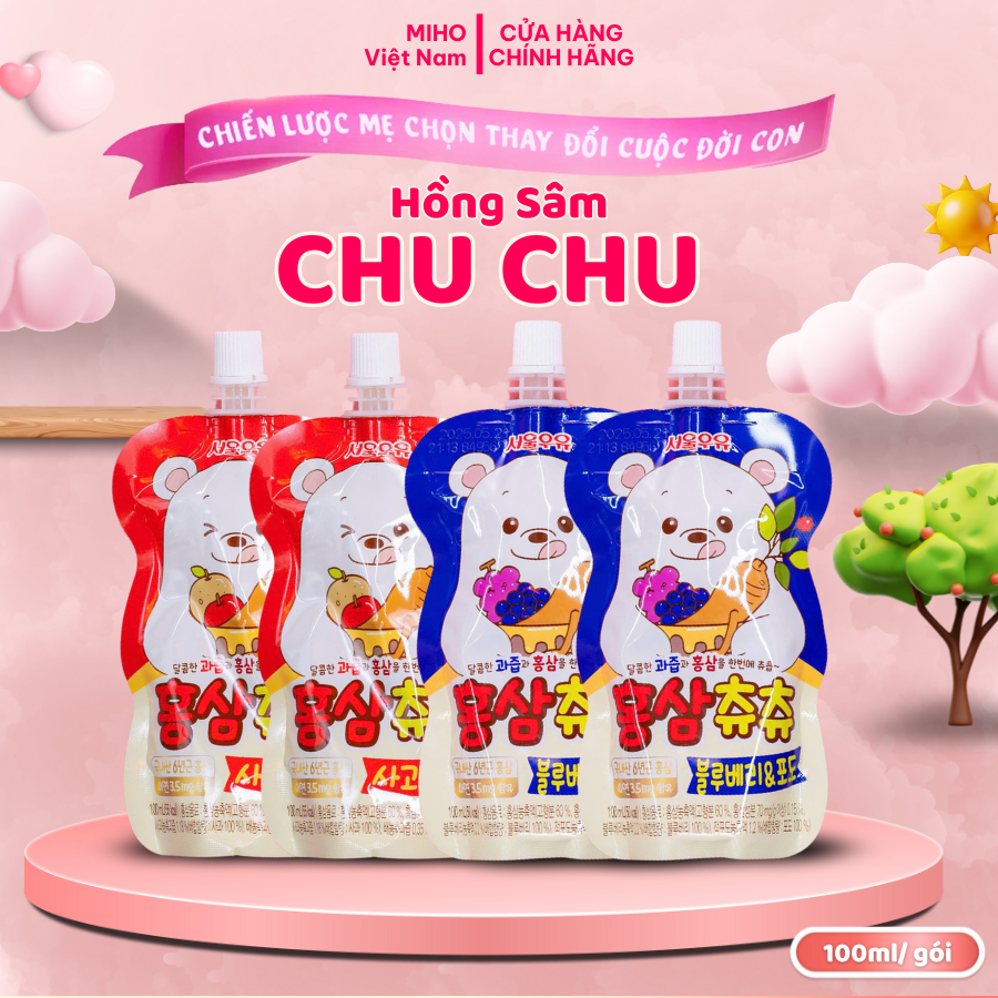 Nước Hồng Sâm Chu Chu [Gói 100ml] – Tăng Sức Đề Kháng, Kích Thích Ăn ...