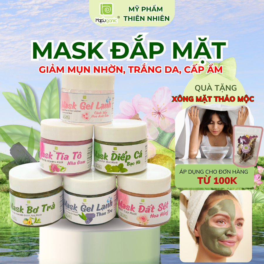 8 LOẠI Tổng hợp mặt nạ mask tía tô diếp cá than tre mask đất sét từ ...