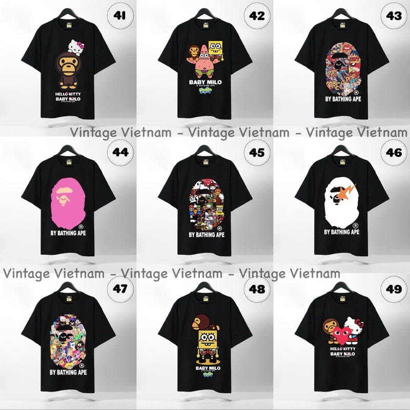 Áo Thun Bape A Bathing Ape Hàng Cao Cấp 100% Cotton Form Unisex Đầy Đủ ...