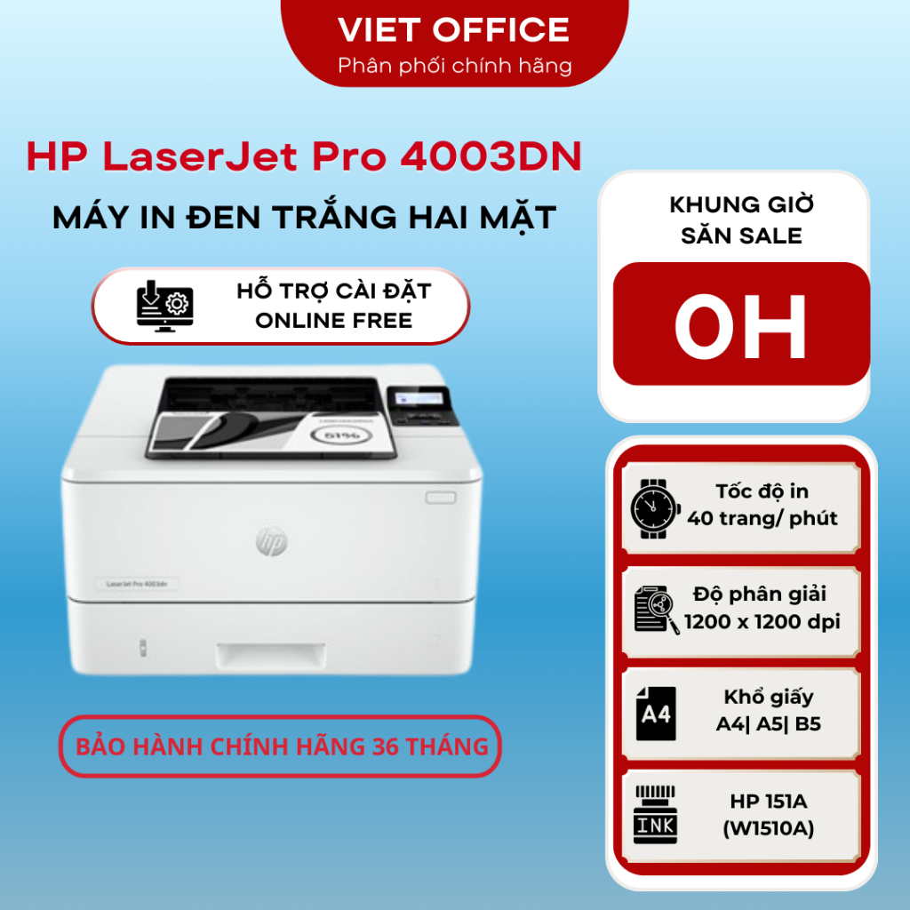 Máy in đen trắng hai mặt HP LaserJet Pro 4003DN (2Z609A) | Shopee Việt Nam
