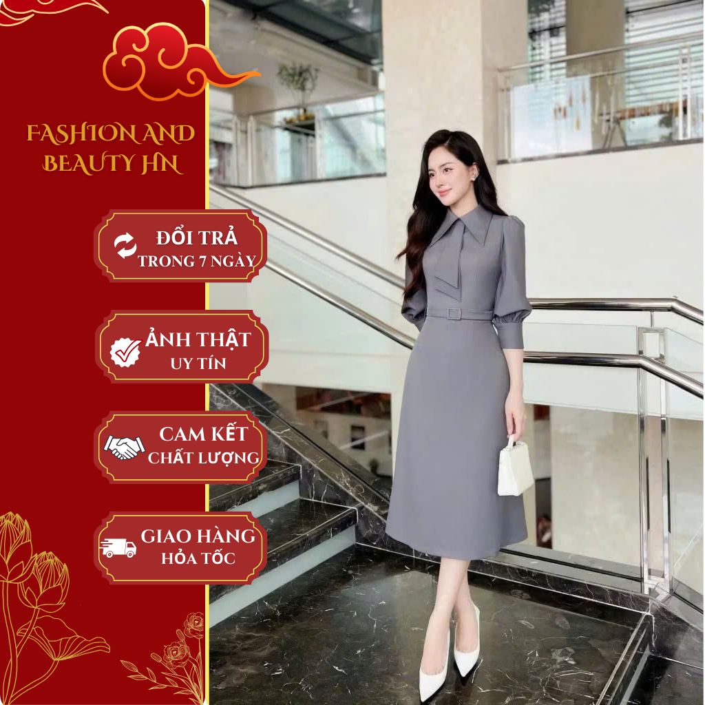 VT24181 - VÁY CÔNG SỞ CAO CẤP TAY DÀI CỔ SƠ MI | Shopee Việt Nam