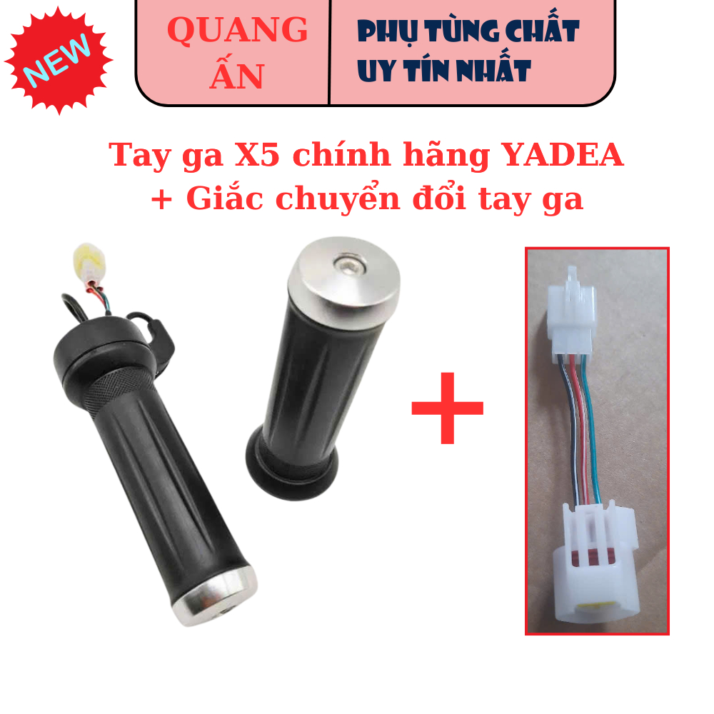 Tay ga xe điện Yadea X5, X-MEN NEO, 133S, 133M, X-men Vespa,... + Giắc ...
