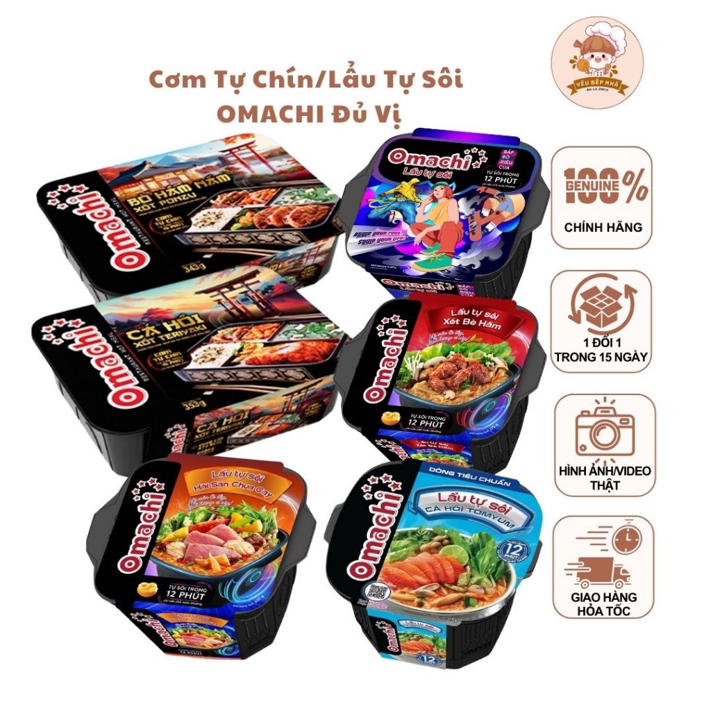Cơm tự chín/Lẩu tự sôi OMACHI đủ vị | Shopee Việt Nam