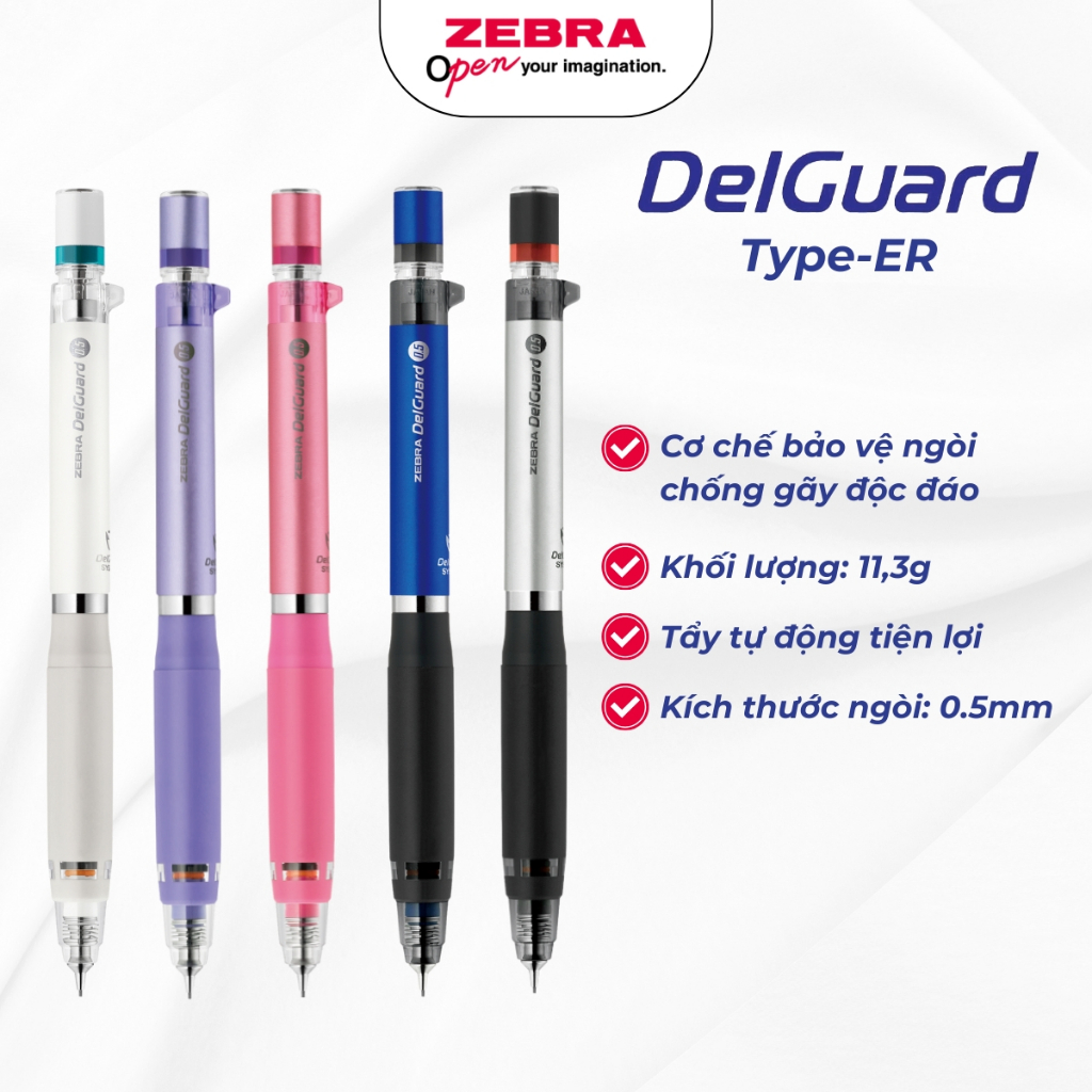 Viết Chì Cơ Khí Zebra Del Guard Type-ER 0.5mm - Vỏ Kim Loại Cao Cấp, Đa ...