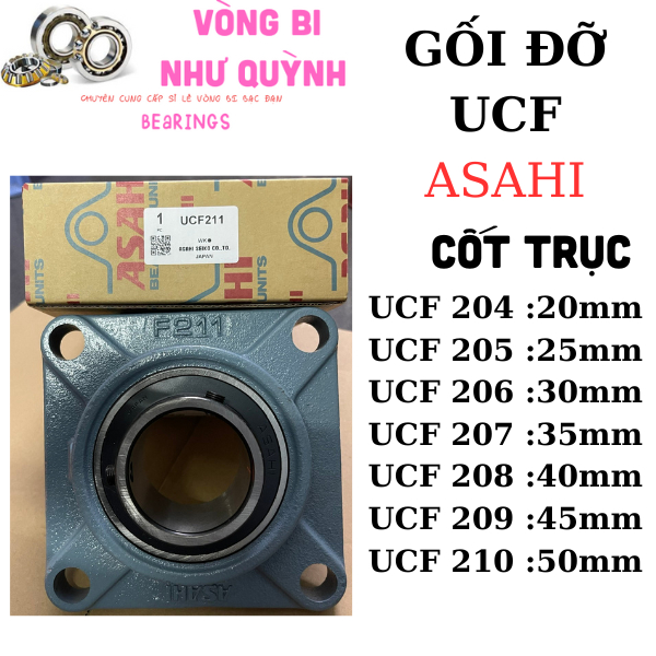 Gối đỡ vòng bi ASAHI UCF UCF204 UCF205 UCF206 UCF207 UCF208 UCF209 UCF210 | Shopee Việt Nam