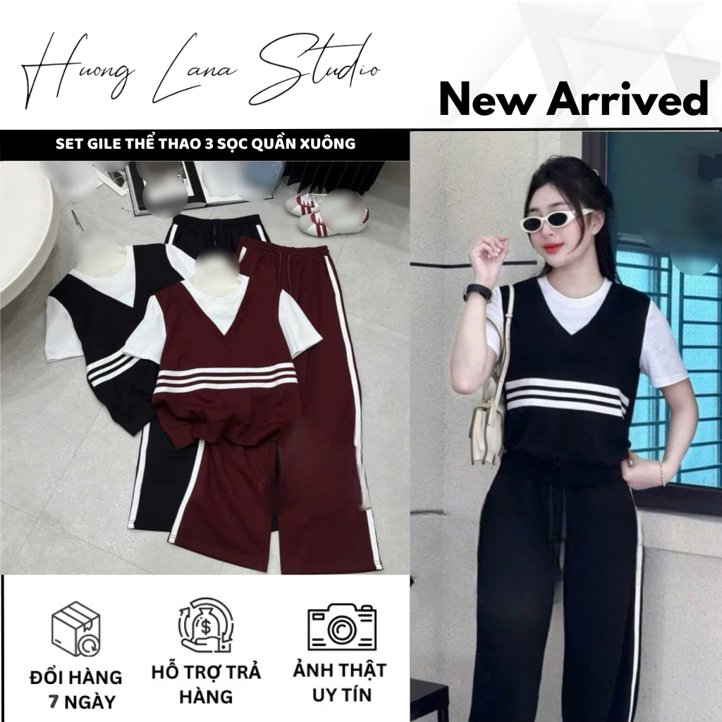 SET GILE THỂ THAO 3 SỌC QUẦN XUÔNG | Shopee Việt Nam