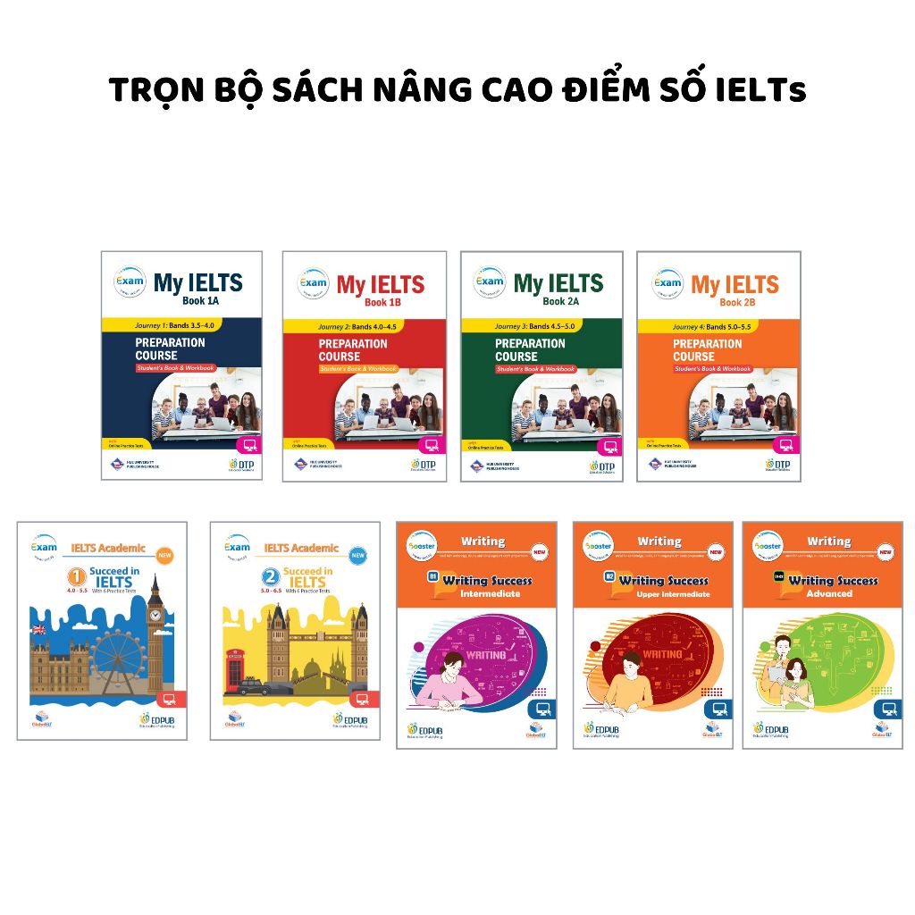 Sách - Dtpbooks - Trọn bộ nâng cao điểm số IELTs | Shopee Việt Nam