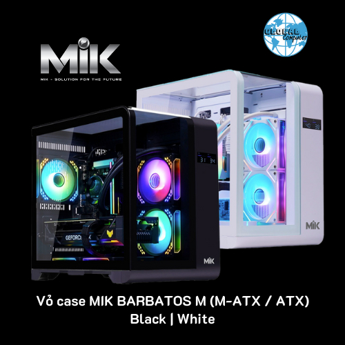 Vỏ case MIK BARBATOS M BLACK (M-ATX / ATX) | Black / White | Shopee Việt Nam