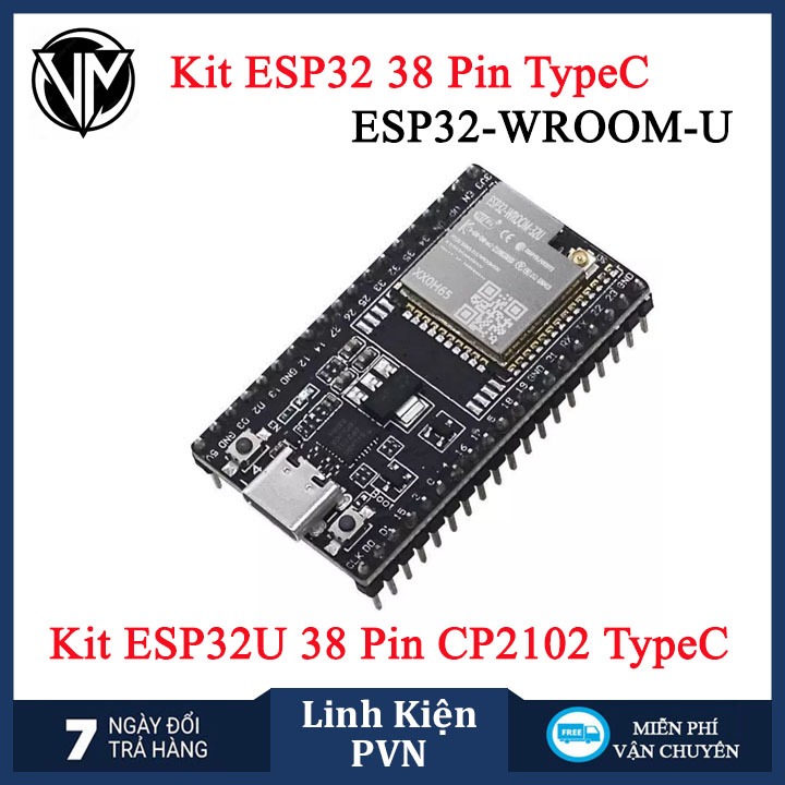 Kit ESP32 38 chân CP2102 TypeC - ESP32-WROOM-32D/ ESP32-WROOM-32U ...