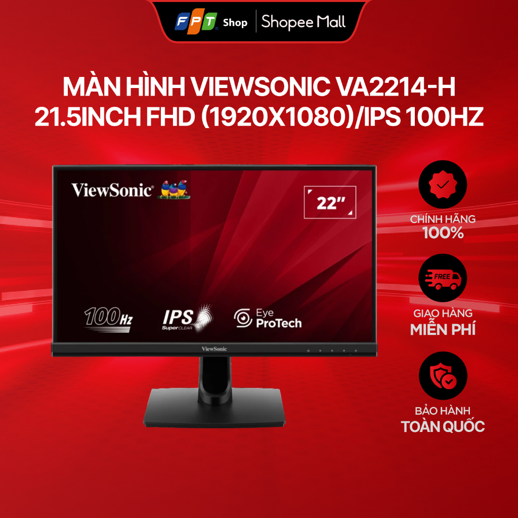 [CHÍNH HÃNG] [Chỉ GH tận nơi] Màn hình Viewsonic VA2214-H/21.5inch FHD (1920x1080)/IPS 100Hz ...
