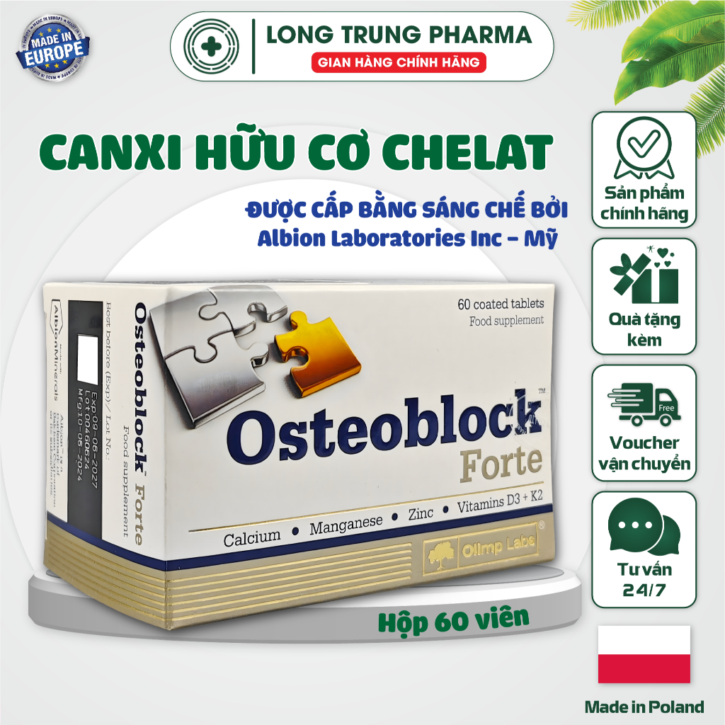 Osteoblock Forte Bổ Sung Canxi Hữu Cơ Cho Mẹ Bầu, Phát Triển Chiều Cao ...
