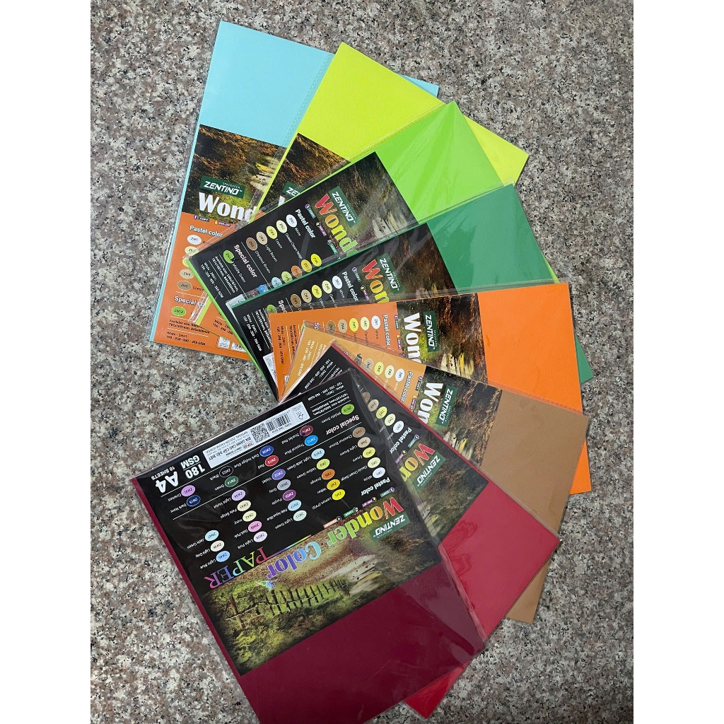 Bìa ganh sần các màu Zentino 10 tờ/ tập A4 - ĐL 180gsm | Shopee Việt Nam