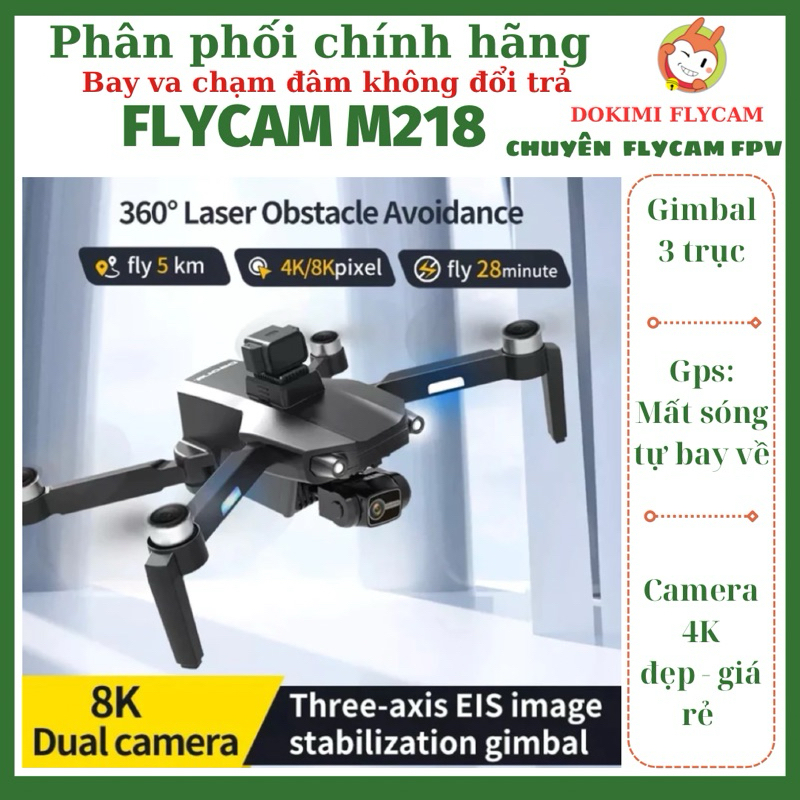 Flycam M218 - gimbal 3 trục - 4K giá rẻ - Phiên bản Có Khe Gắn Thẻ Nhớ - BH 3 tháng | Shopee ...