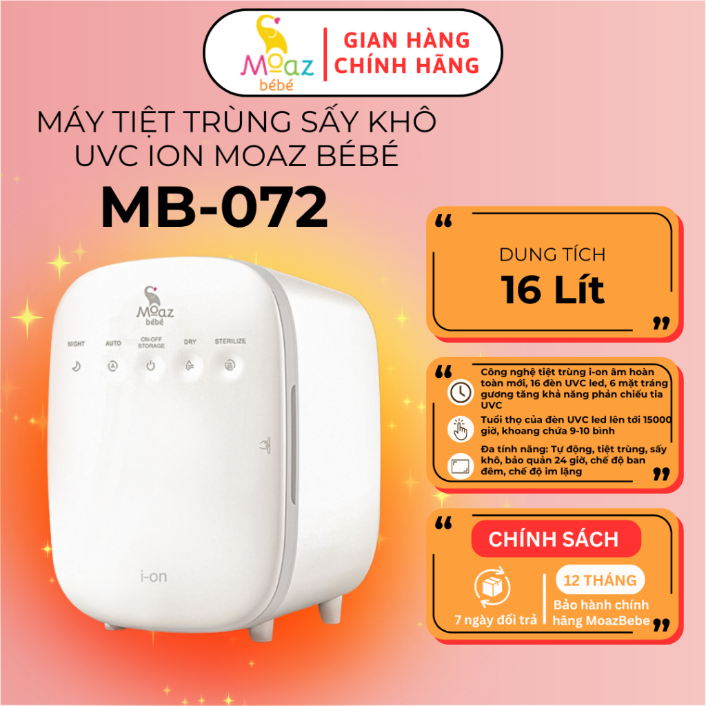 Máy tiệt trùng UVC ION Moaz BéBé MB072, công nghệ tiệt trùng bằng ion ...