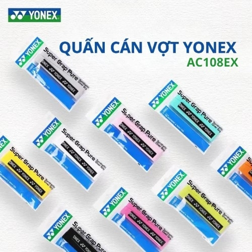 Quấn cán thể thao Yonex mềm mại, thấm hút mồ hôi bám tay chống trơn chơi cầu lông tennis AC108EX ...