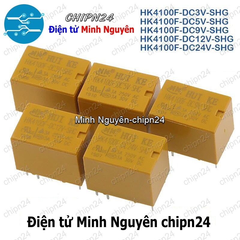 [2 con] (F195) Relay HK4100F 6 chân 3A (3V/5V/9V/12V/24V HK4100F-DC3V ...
