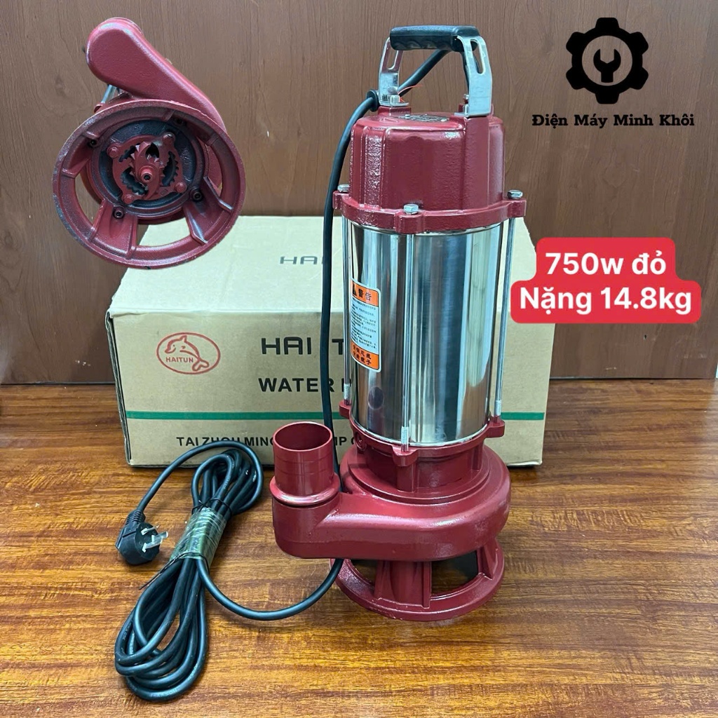 [Cắt rác] Máy bơm nước chìm cắt rác, bơm nước thải inox 304 Haitun 750W ...
