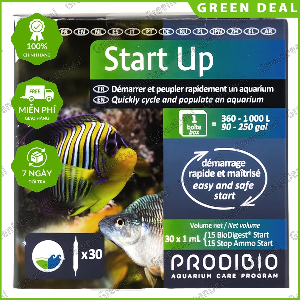 PRODIBIO - Start Up (Hộp 30 ống) | Bộ vi sinh khởi tạo, giải độc Ammonia cho hồ cá tép thủy sinh ...