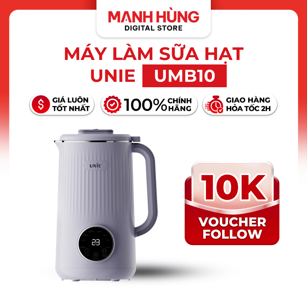 Máy làm sữa hạt đa năng Unie UMB10 dung tích 1 lít - Công suất 800W - Hàng chính hãng - Bảo hành ...