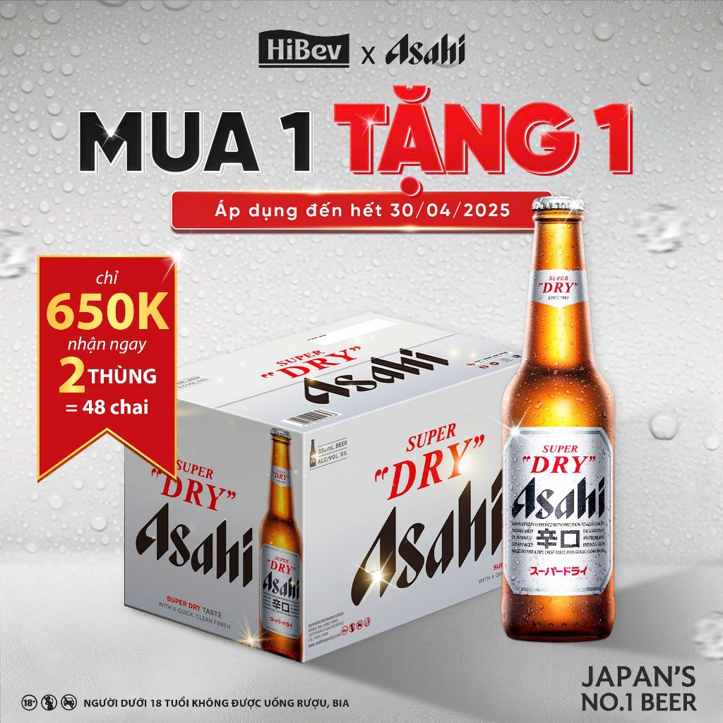 Bia Asahi Super "DRY" Chính Hãng Thùng 24 Chai (330ml/Chai) | Shopee Việt Nam