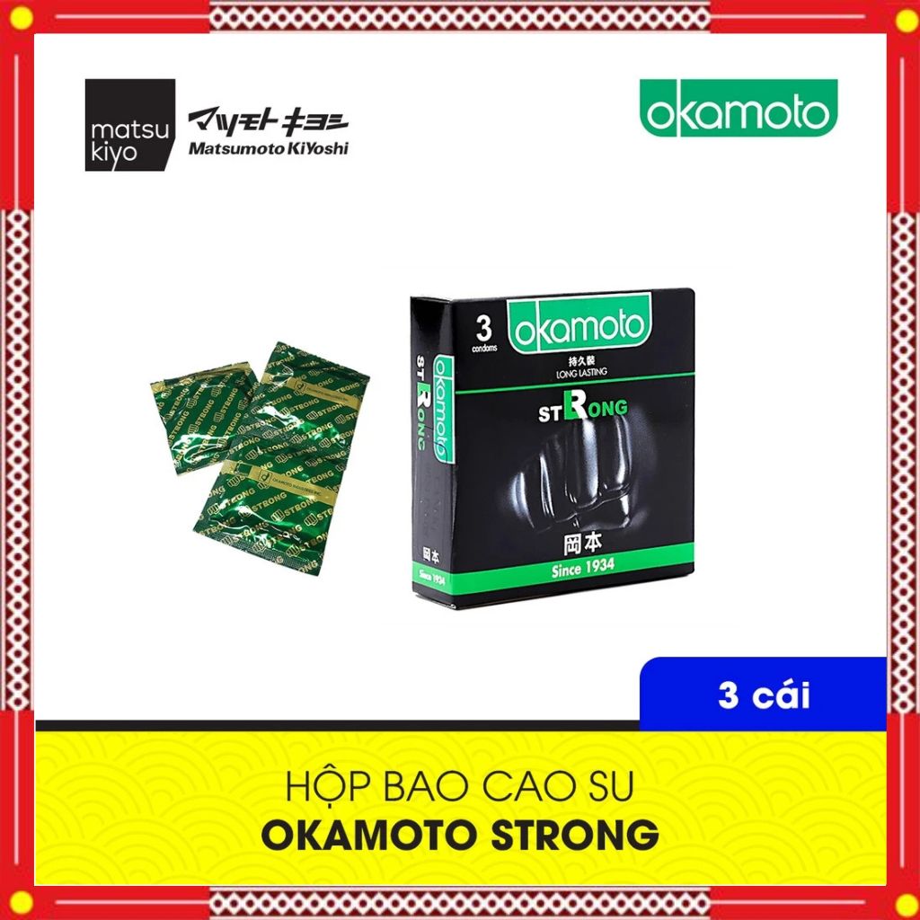 Bao Cao Su Okamoto Strong, Siêu kéo dài thời gian, 3 cái Chính hãng | Shopee Việt Nam