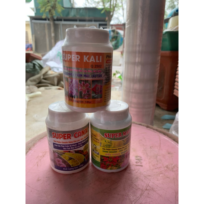 Bộ 3 super calxi super kali super magie cho hoa lan cây cảnh lọ 100g ...