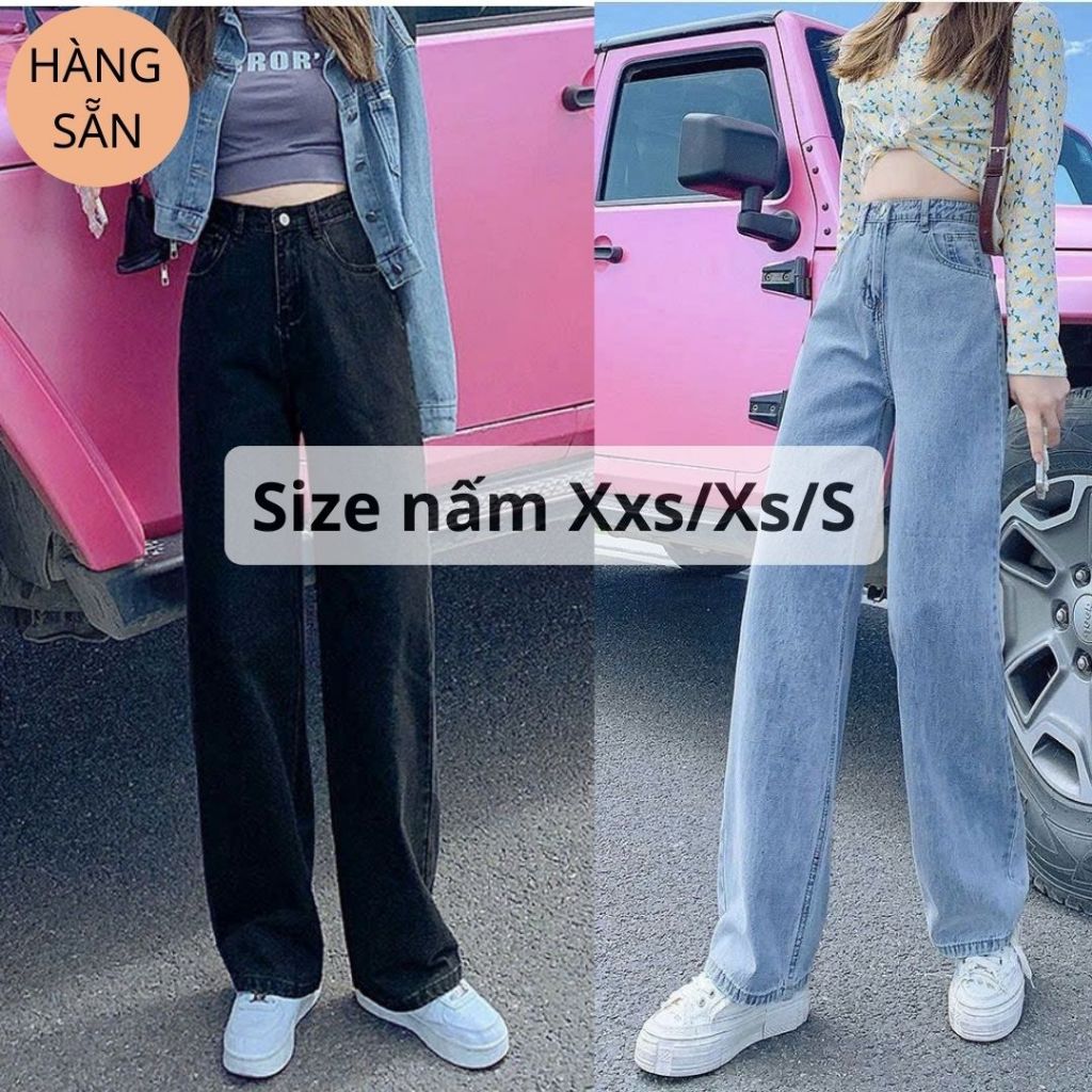 (Suông nấm lùn size xxs)Quần jean size nhỏ - ống suông size nhỏ eo từ ...