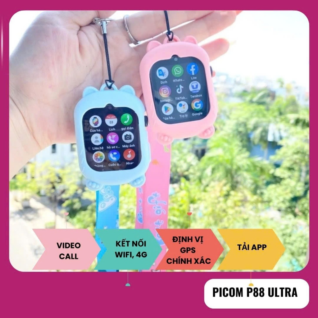 Đồng hồ thông minh trẻ em PiCom P88 Ultra định vị GPS nghe gọi video ...