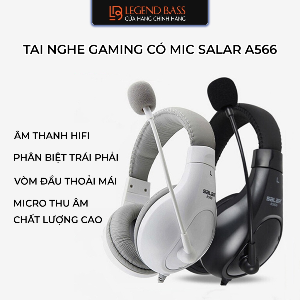 Tai Nghe Máy Tính Chính Hãng SALAR A566 Jack Cắm 3.5 Âm Thanh HiFi Tai ...