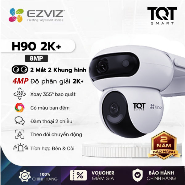 Camera Wifi Ezviz H90 Dual 2K+ (4MP + 4MP) / H9C 3K 5MP 2 Mắt Ngoài ...